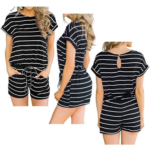 rae mode | Pants & Jumpsuits | Rae Mode Black White Short Sleeve ...